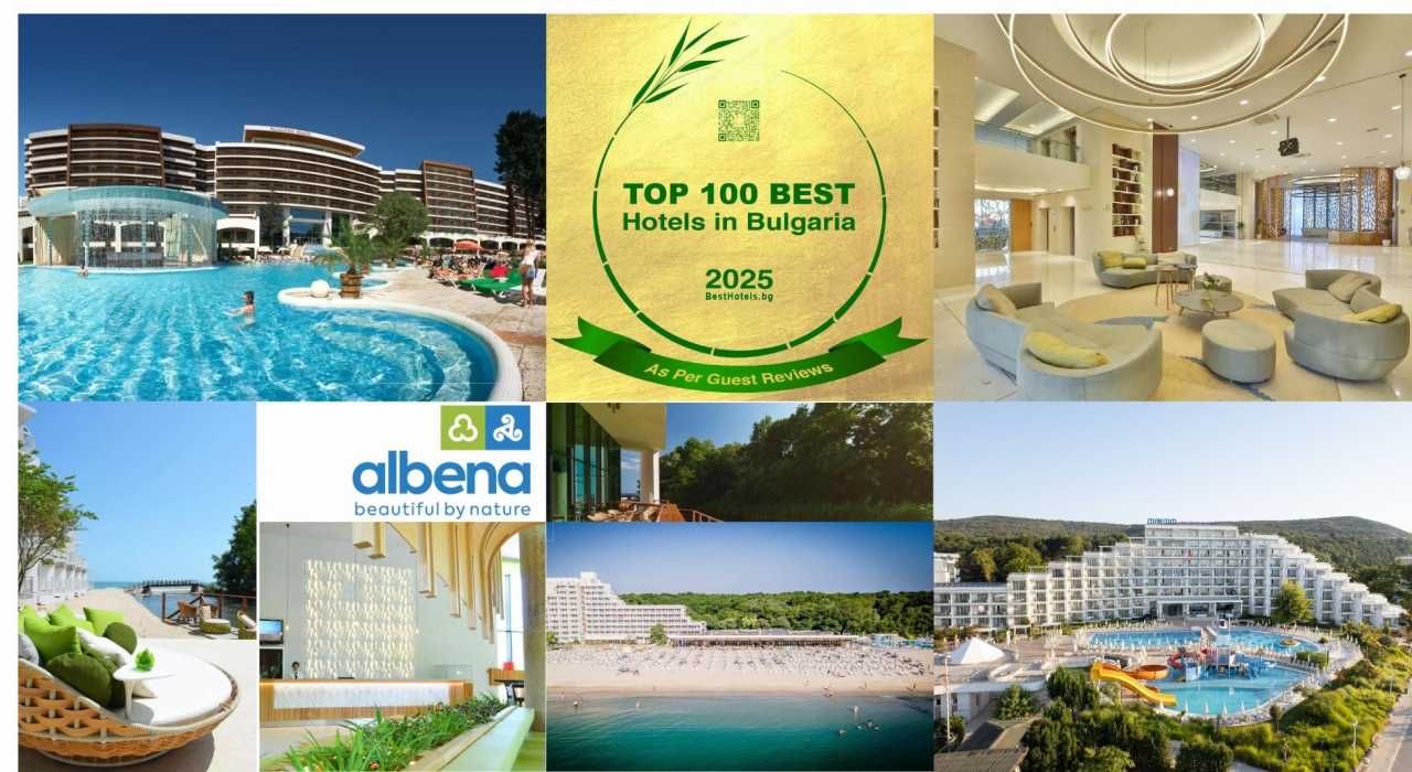 Албена -любими хотели в TOP 100 Best Hotels in Bulgaria 2025